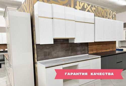 Кухонный гарнитур Эвелин 2,2 метра Белый/золото