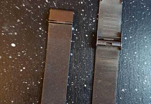 Чёрный браслет для часов миланское плетение 20мм