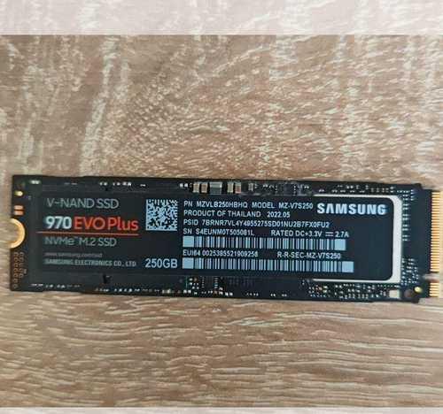 Ssd m2 samsung 970 evo plus 250gb