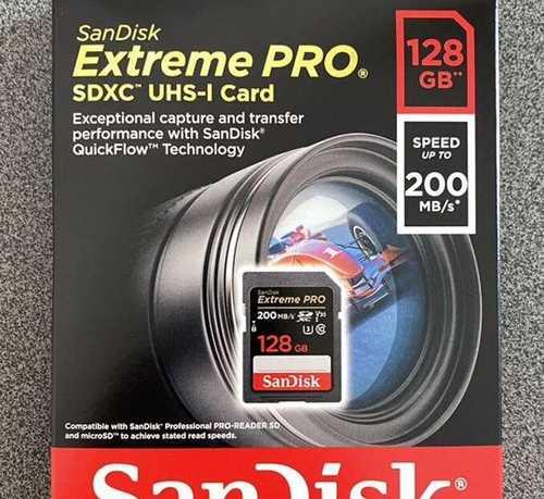 Карта памяти SD Sandisk Extreme Pro 128Gb