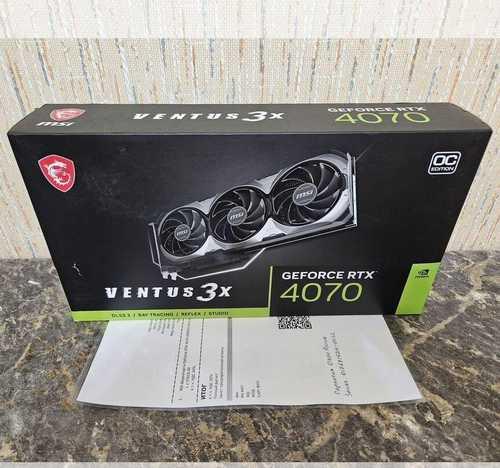 Абсолютно новая MSI RTX 4070 12 Гб, гарантия 3 год