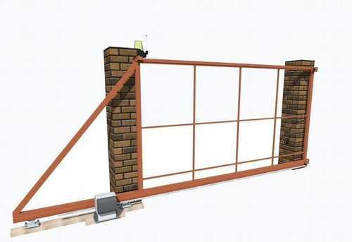 Откатные ворота с комплектующими Алютех