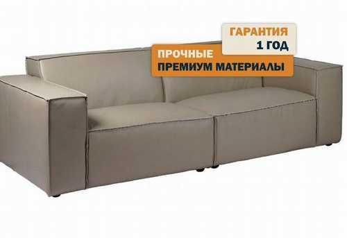 Прямой дизайнерский диван из кожи