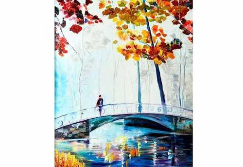 Картина река осень Афремов Картины ручной работы