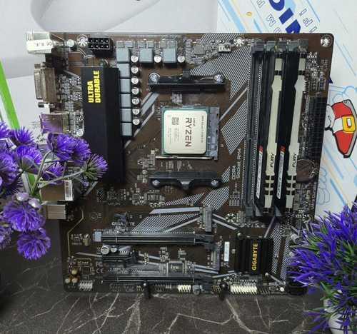 Комплект b550 + r7 5700x3D + 64gb