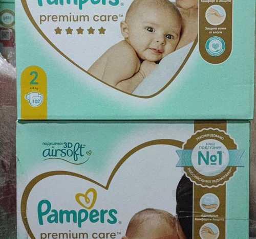 Подгузники Pampers premium care 1 2 3