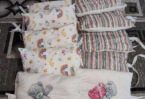 Бортики подушки в детскую кроватку, чехлы съёмные