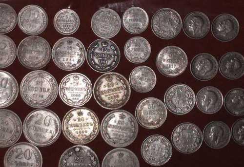 Набор серебрянных монет мира#2,1850-1965 Г. 36шт