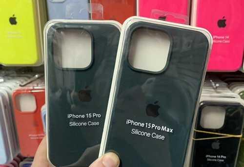 Чехол на iPhone 15/Pro/Max/Plus Silicone изумруд