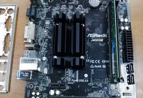 Материнская плата ASRock J4005M c процессором Inte