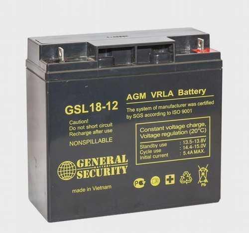 Аккумулятор General Security GSL 18-12L