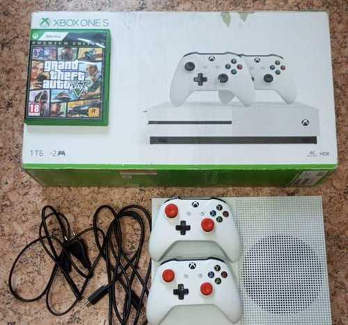 Xbox one s 2 геймпада 1tb с игрой