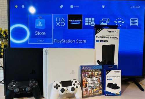 Sony PlayStation 4 slim + игры Ps4