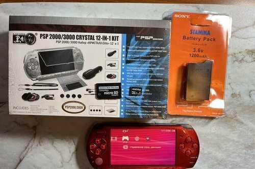 Sony Psp 3008 Radiant Red (прошита +20 игр)