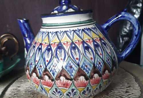 Керамический чайник риштанская керамика