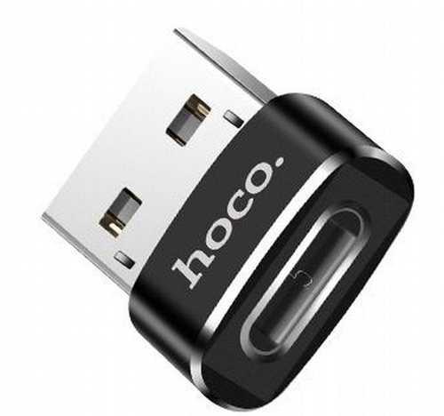 Переходник hoco UA6 USB to Type-C, черный