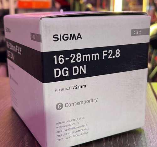 Sigma 16 28mm f 2.8 L mount