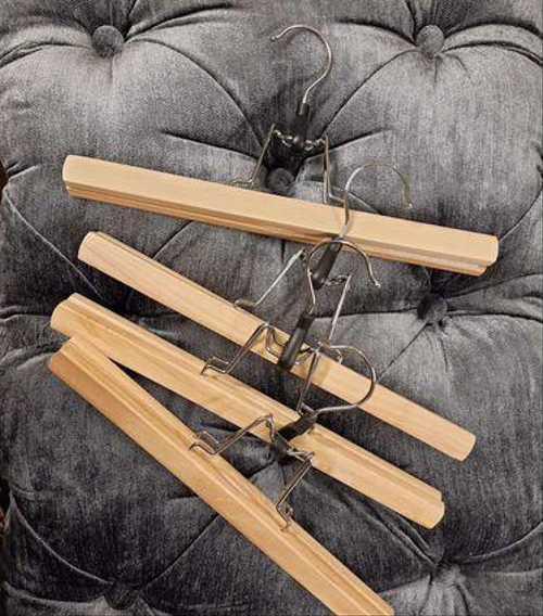 Вешалки плечики деревянные с зажимом