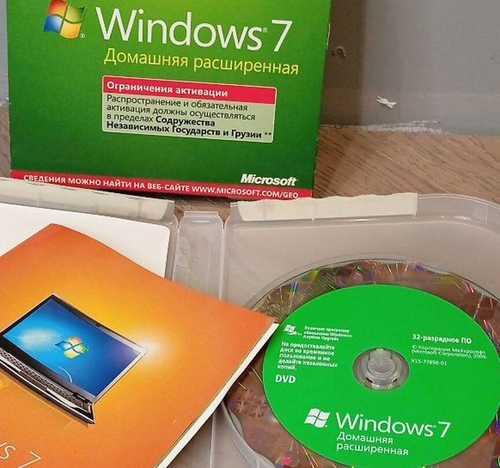 Windows 7, домашняя расширенная,лицензия, коробка