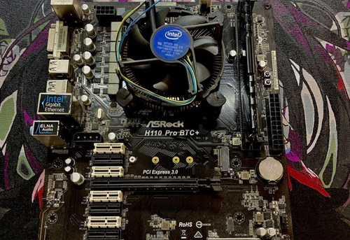 Материнская плата asrock h110 pro BTC+