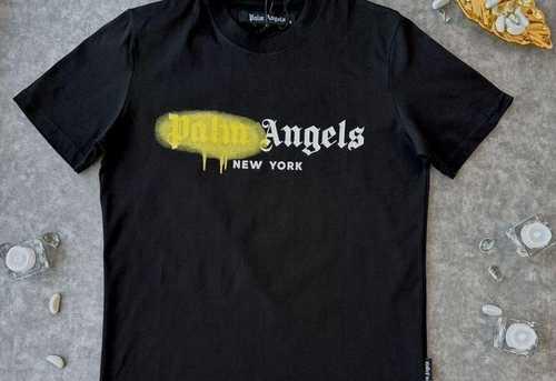 Palm angels футболка с желтым пятном