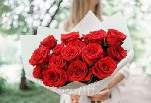Букет из 15 красных роз Новосибирск