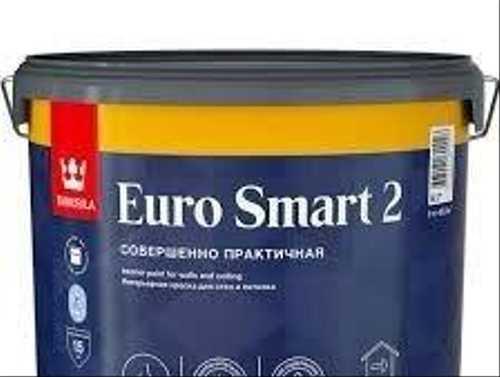Краска tikkurila euro smart 2 цвет белый 9 л