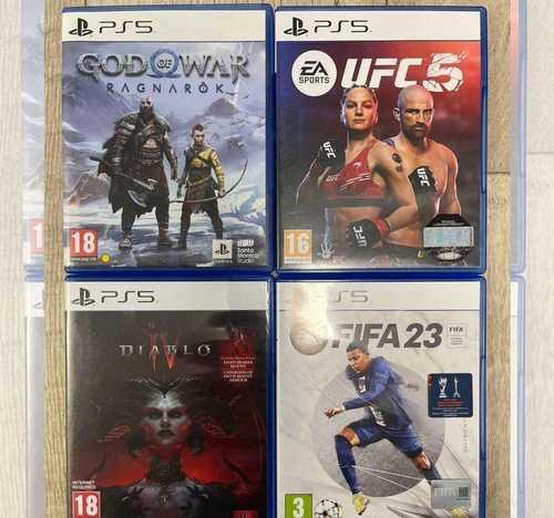 GOW ragnarok, UFC5, Diablo4, FIFA23 Игры на дисках