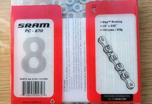 Велосипедная цепь sram pc870 8 скоростей