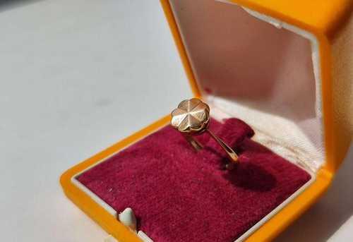 Золотое кольцо клевер СССР, размер 18, вес 2.73гр
