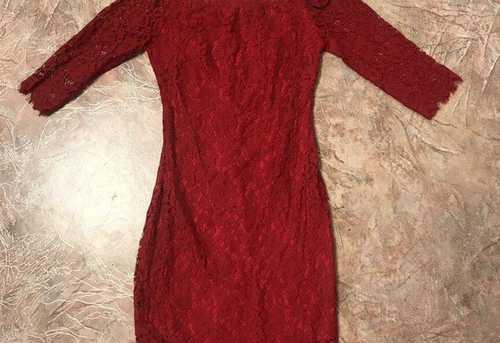 Новое платье красное кружевное Zolla на новый год