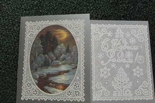 Новогодние открытки с календарем 1987 и 1990 г