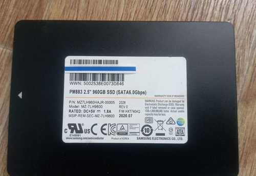 SSD 960Gb Samsung PM883 2,5" SATA