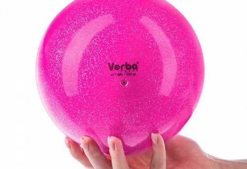 Мяч Verba Sport с блестками розовый неон 17см