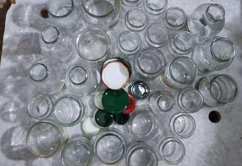 Баночки и стеклянные бутылки с под сока