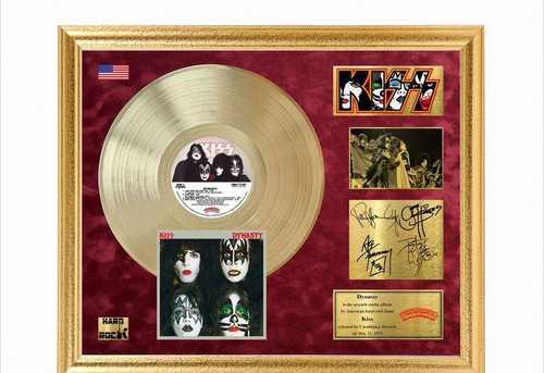 Kiss Dynasty золотой винил в рамке