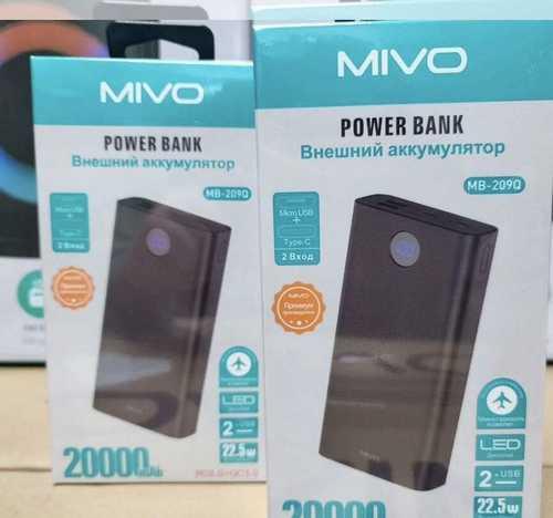 Павер банк внешний аккумулятор mivo 20000mAh