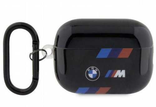 Чехол BMW M Tricolor stripes Black для Airpods Pro