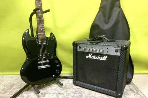Электрогитара Epiphone с комбиком Marshall