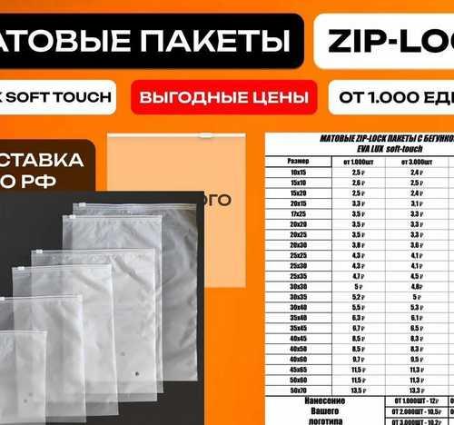 Матовые пакеты zip lock с нанесением лого 20х30