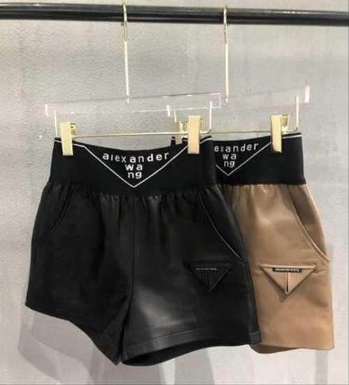 Шорты кожаные alexander wang