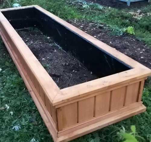 Уличные вазоны, грядки высокие из дерева