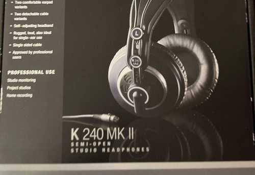 Наушники AKG K 240 MK II, mini jack 3.5 mm, черный