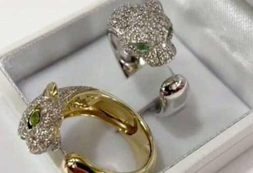 Золотое кольцо с бриллиантами cartier пантера