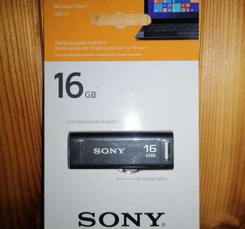 USB-флешка Sony 16Gb, USM16GR/BT, новая