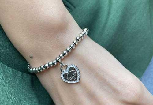 Браслет Tiffany & Co с сердечком серебро 925