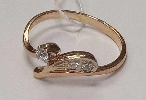 Золотое кольцо с фианитами (13430)
