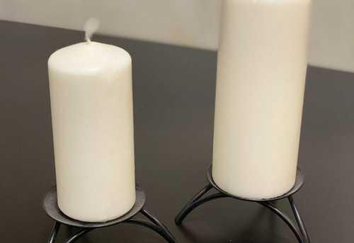 Подсвечник IKEA со свечами 2шт (комплект) Металл