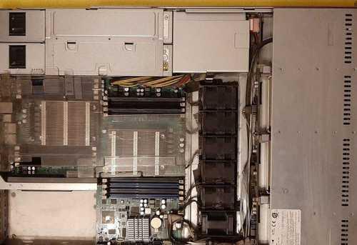 Сервер 1U Supermicro 2xE5-2670/64Gb/4x3.5"/2xбп