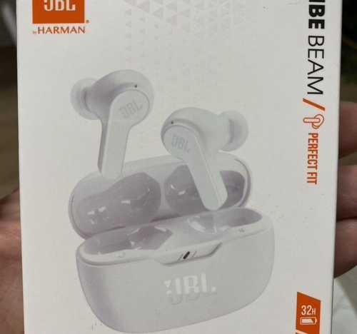 Беспроводные наушники jbl vibe beam white